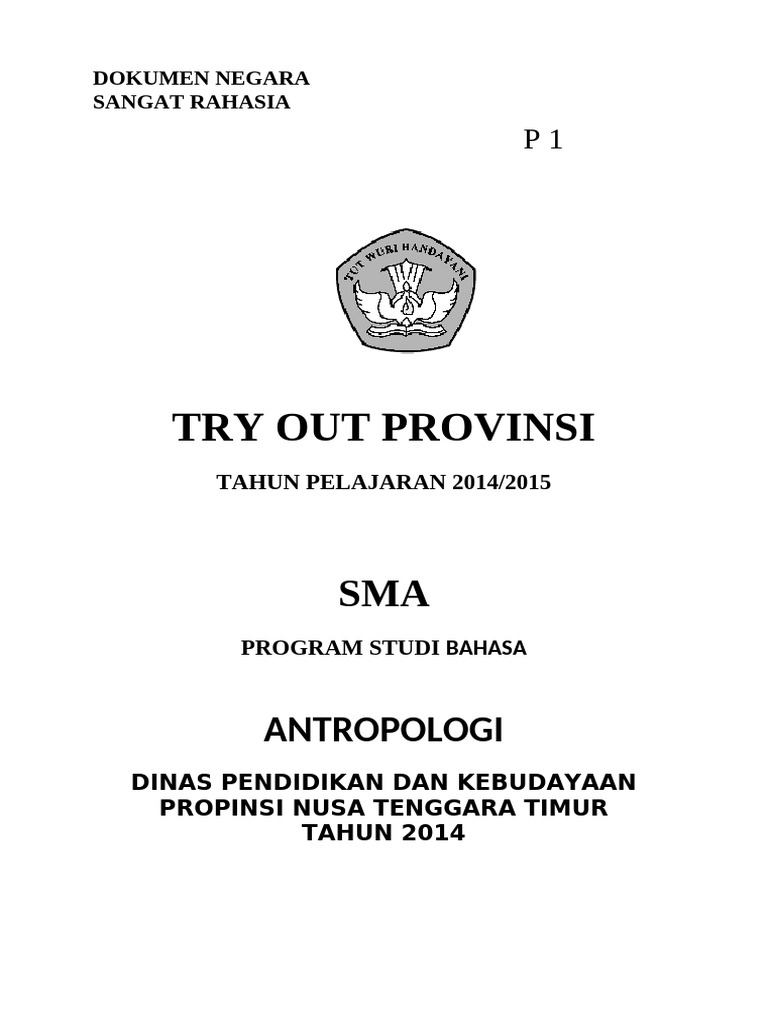 SOAL ANTROPOLOGI Paket A BHS | PDF