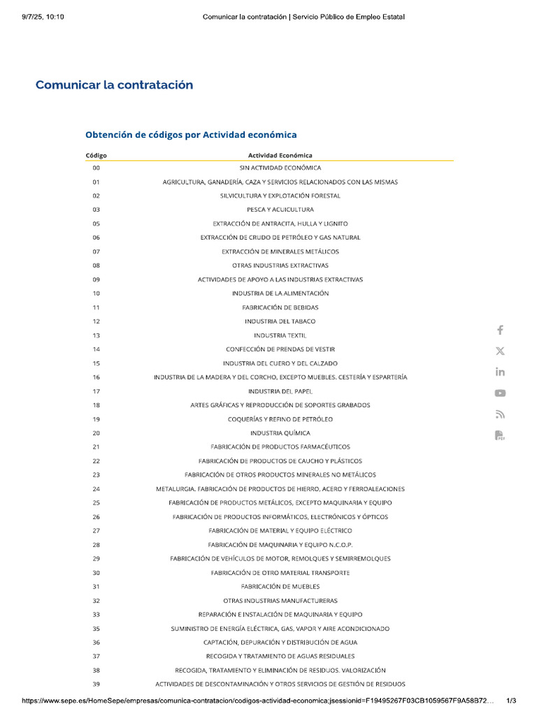 Codigos Actividades Economicas Contratos | PDF