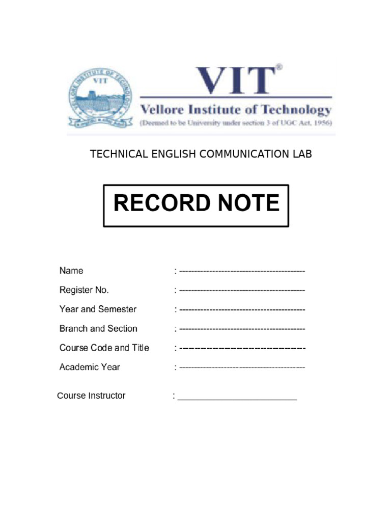 Technical English Communication Lab | PDF