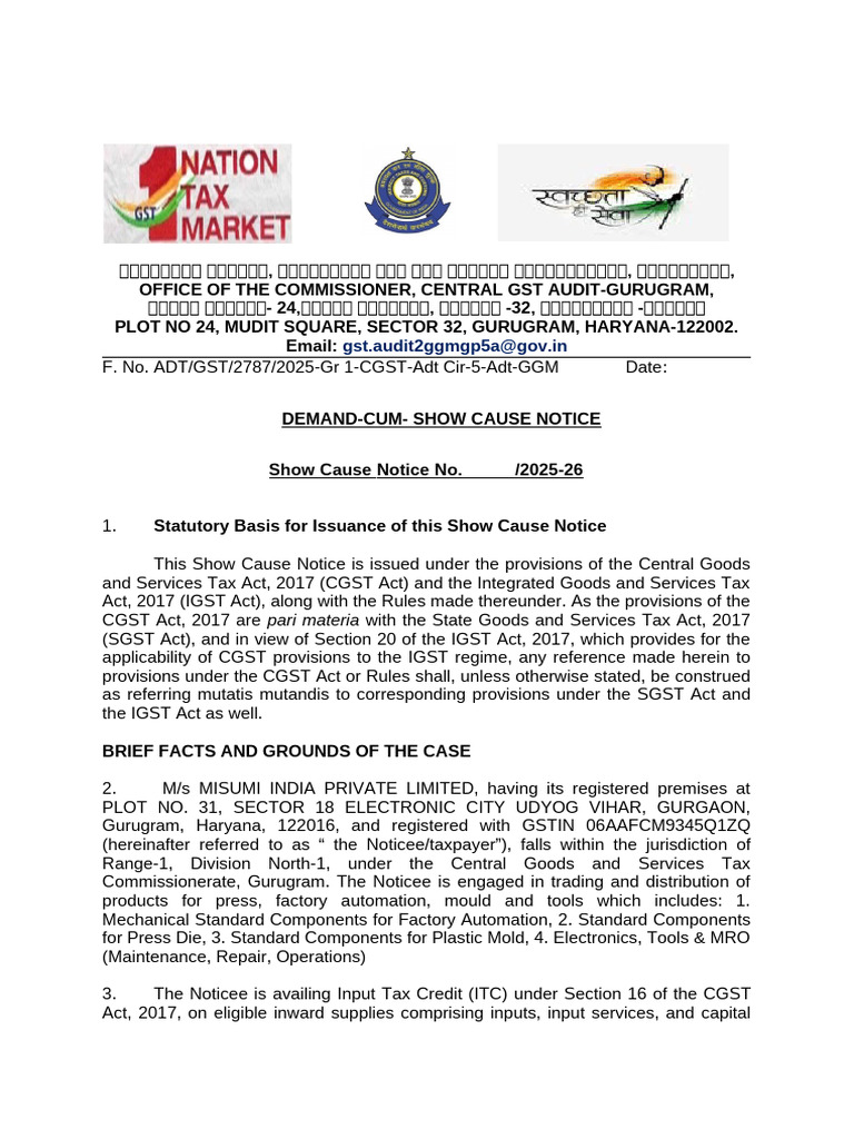 Draft SCN Misumi | PDF | Taxes | Salary