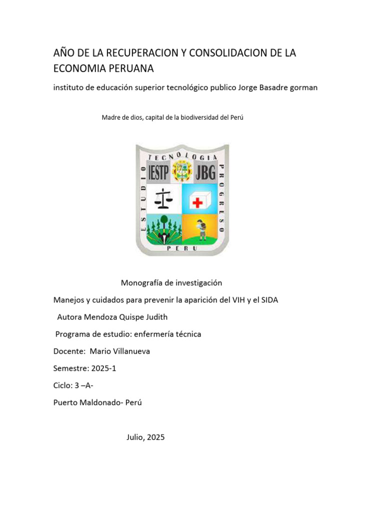 Año de La Recuperacion y Consolidacion de La Economia Peruana | PDF | VIH / SIDA | VIH