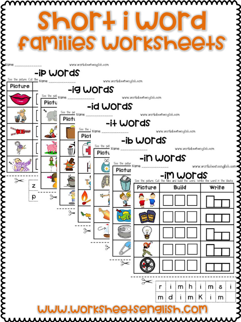 CVC I Word Families Worksheets | PDF