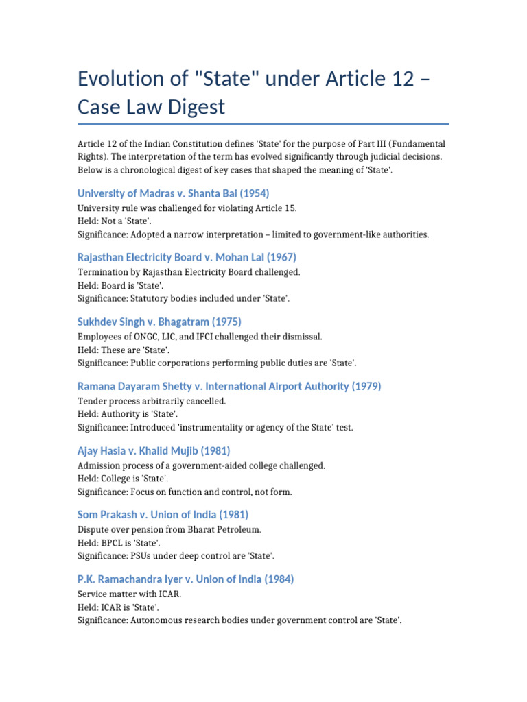 Evolution of Article 12 Case Law | PDF