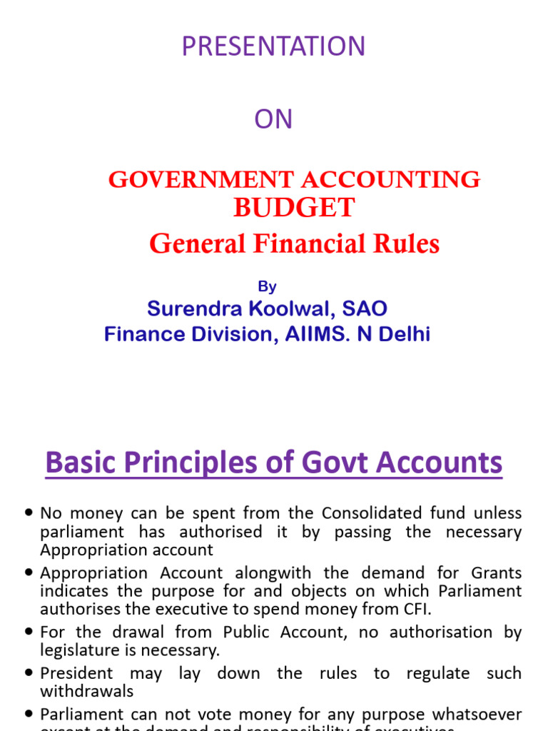 Overview of Government Accounting Rules | PDF | Budget | Expense