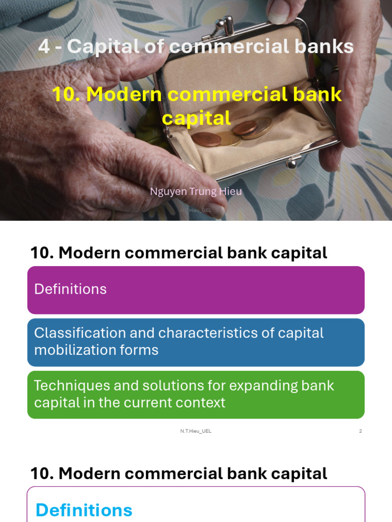 Capital of Commercial Banks - 10. Modern Commercial Bank Capital | PDF ...