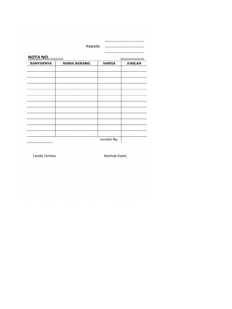 Nota Kosong | PDF