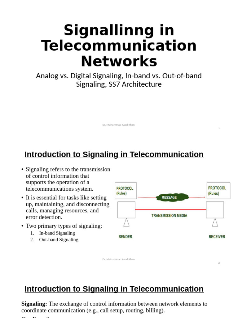Siganlling in Telecommunnication | PDF | Computer Network | Information ...