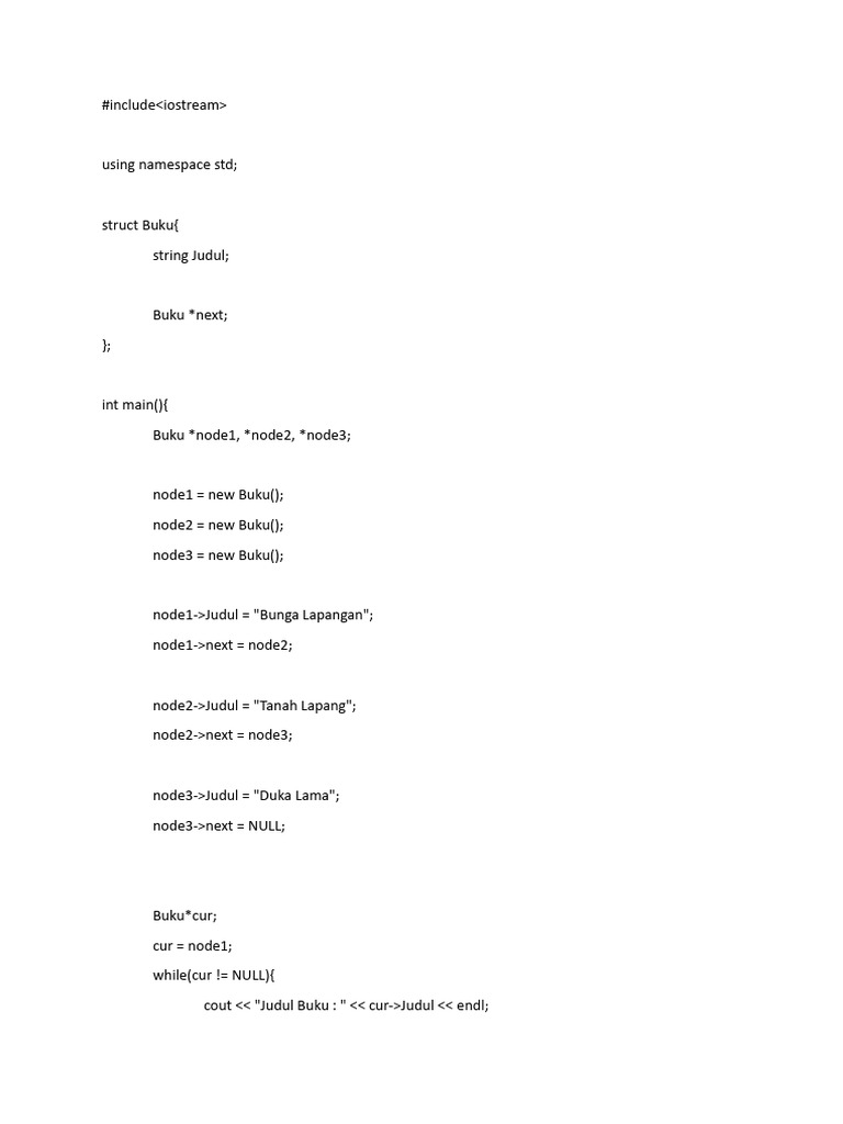 Tugas Single Linked LIst | PDF