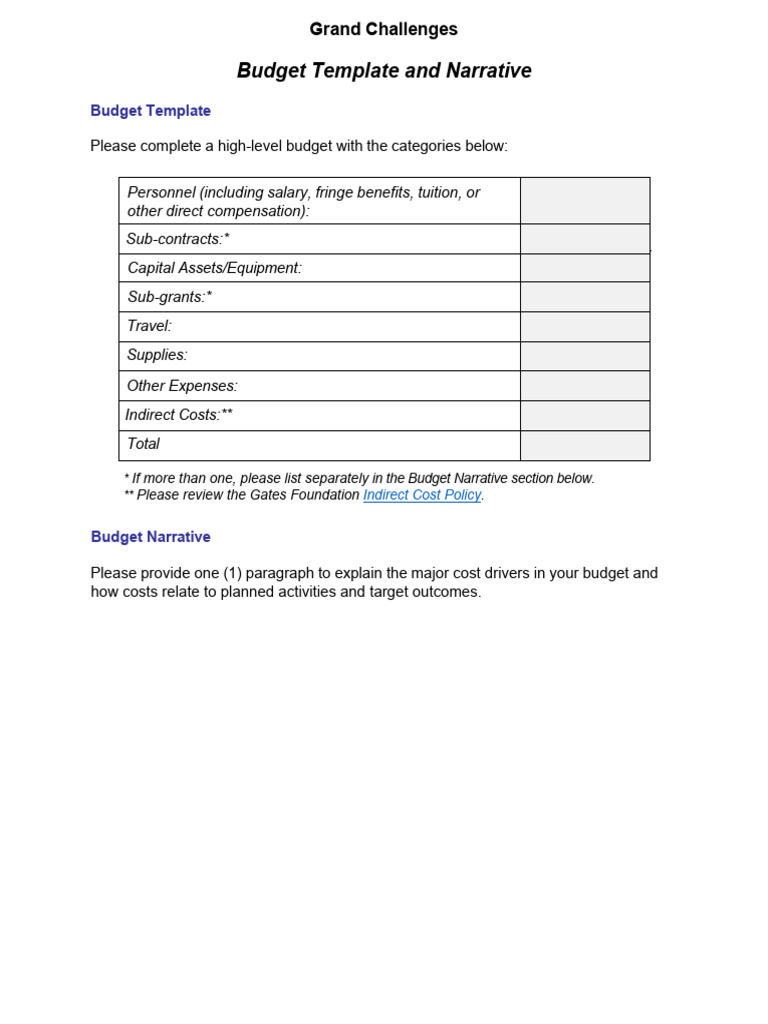 Data and Modeling For Womens Health Budget Template and Narrative | PDF