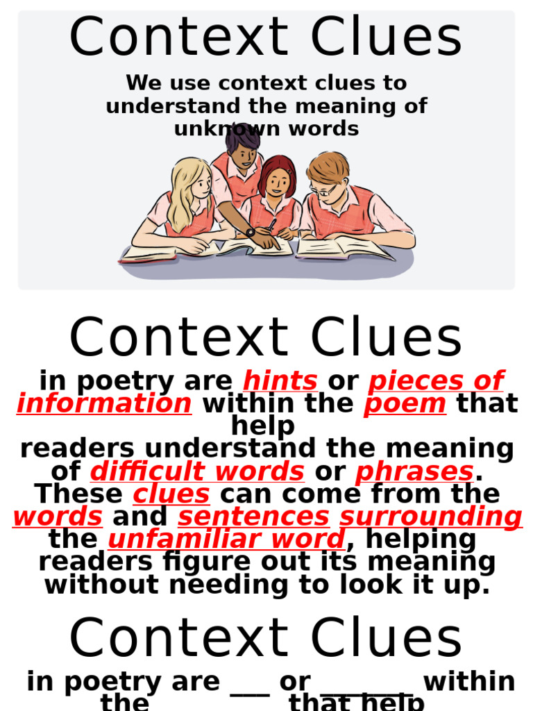 Colorful Illustrated Context Clues Presentation For Speech Therapy | PDF