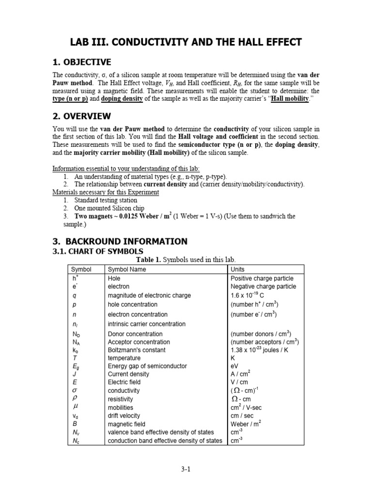 Conductivity Measurement in Semiconductors | PDF | Electrical ...