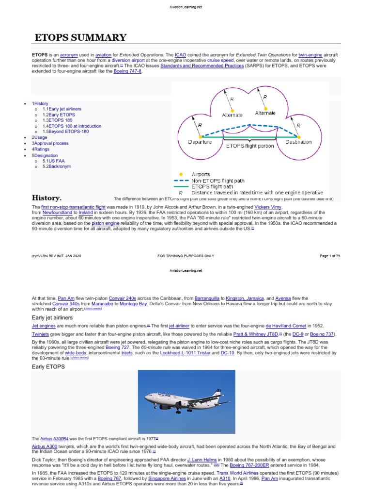 ETOPS: History and Evolution in Aviation | PDF | Transport | Aviation