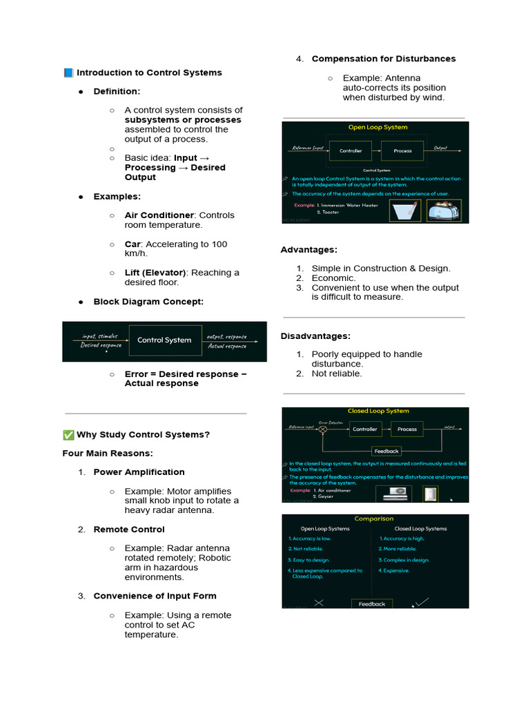 Introduction to Control Systems Basics | PDF