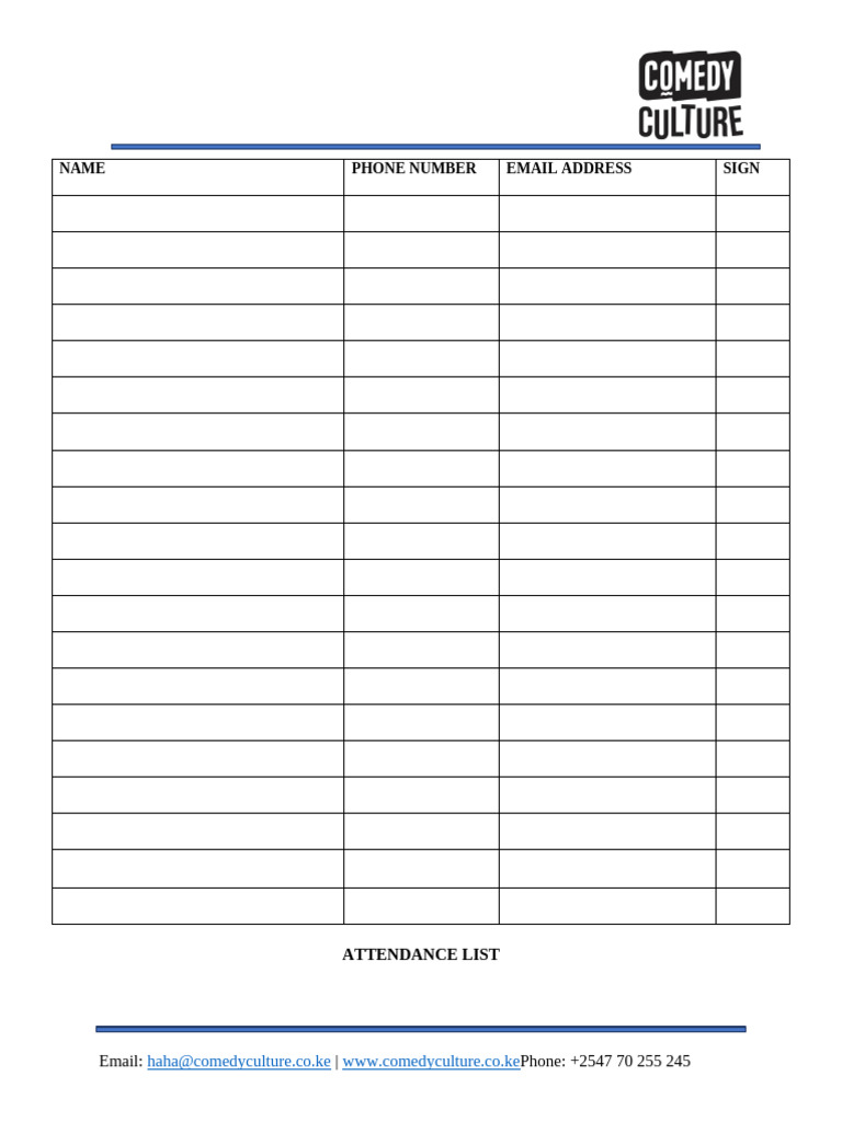 Attendance List. | PDF