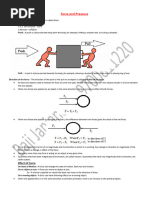 Force and Pressure Grade 8 CBSE NCERT Textbook | PDF