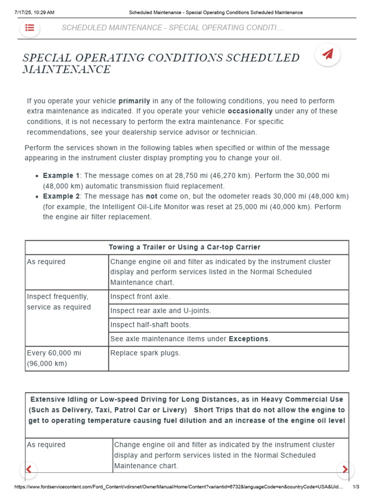 Special Vehicle Maintenance Guidelines | PDF | Motor Oil | Truck