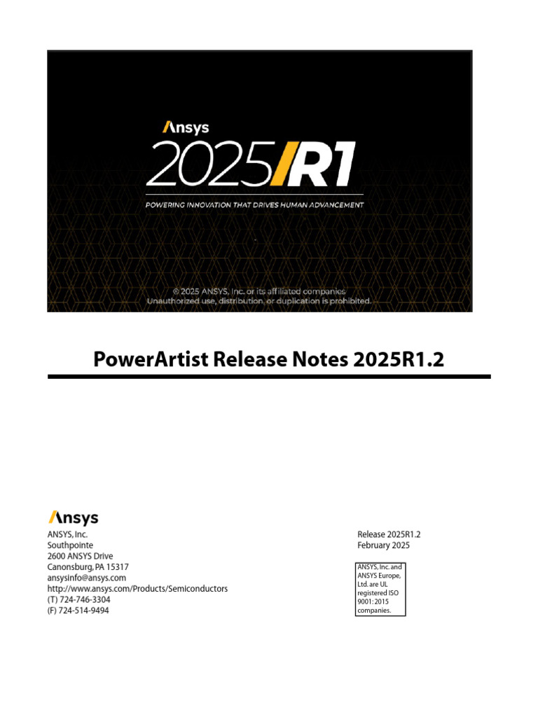 PowerArtist 2025R1.2 Release Notes | PDF | Trademark | License