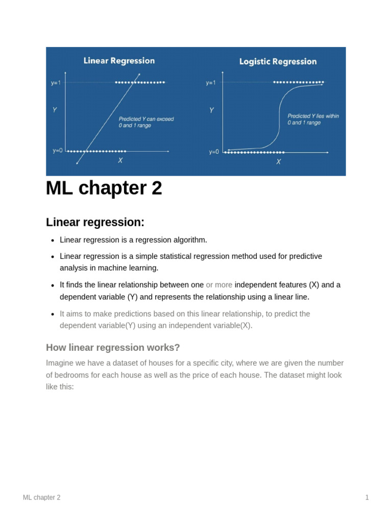 ML Ch-2 Linear Models For Supervised Learning | PDF | Linear Regression | Dependent And ...