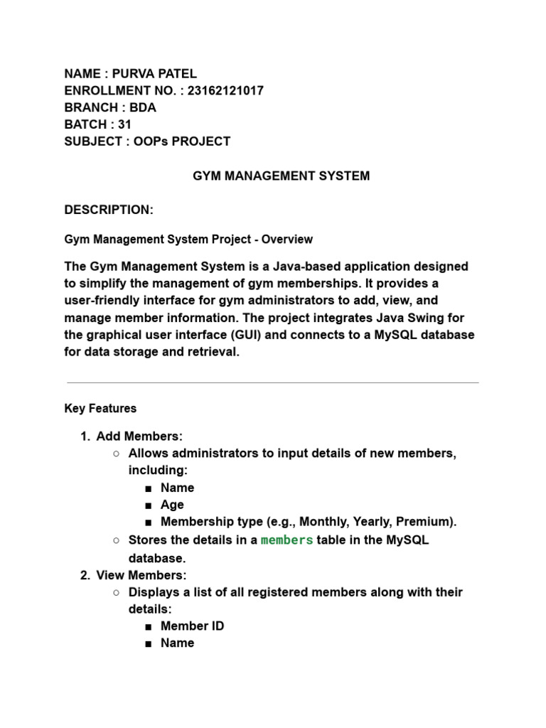 OOP Project | PDF | Databases | Java (Programming Language)