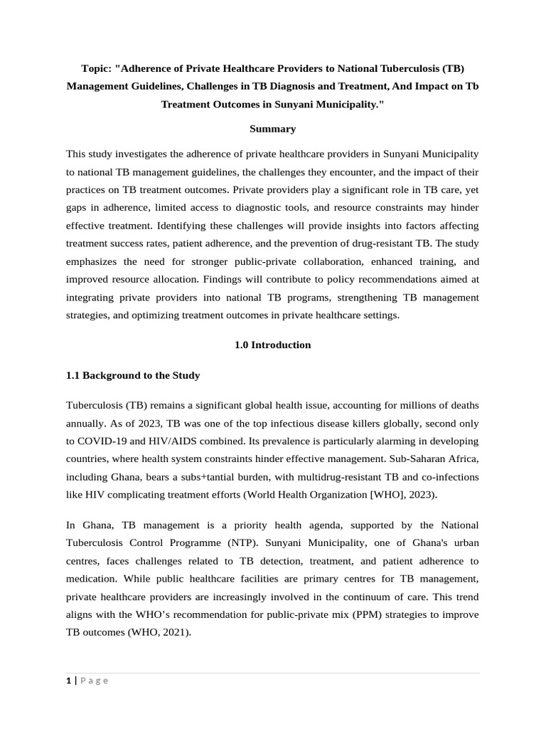 Madam Rose Protocol Document | PDF | Tuberculosis | Health Care