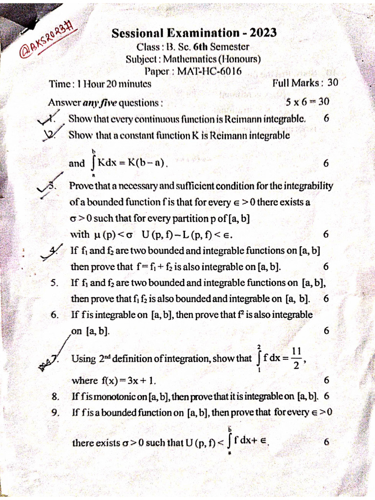 Sessional Exam Paper 2023 | PDF