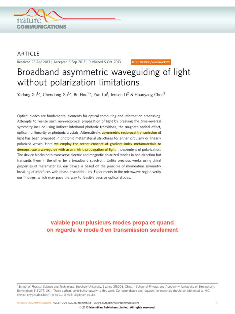 Broadband Asymmetric Waveguiding of Light Without Polarization ...