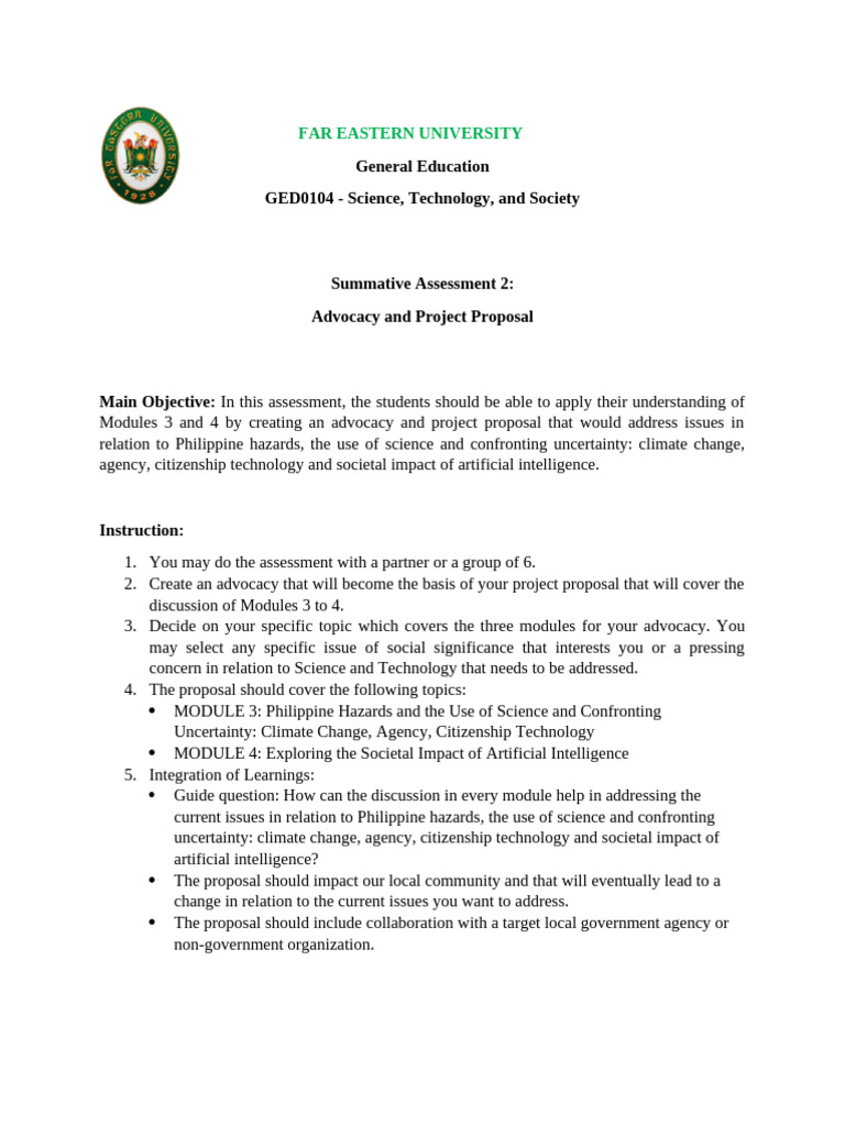 GED0104 STS Final Summative | PDF | Science