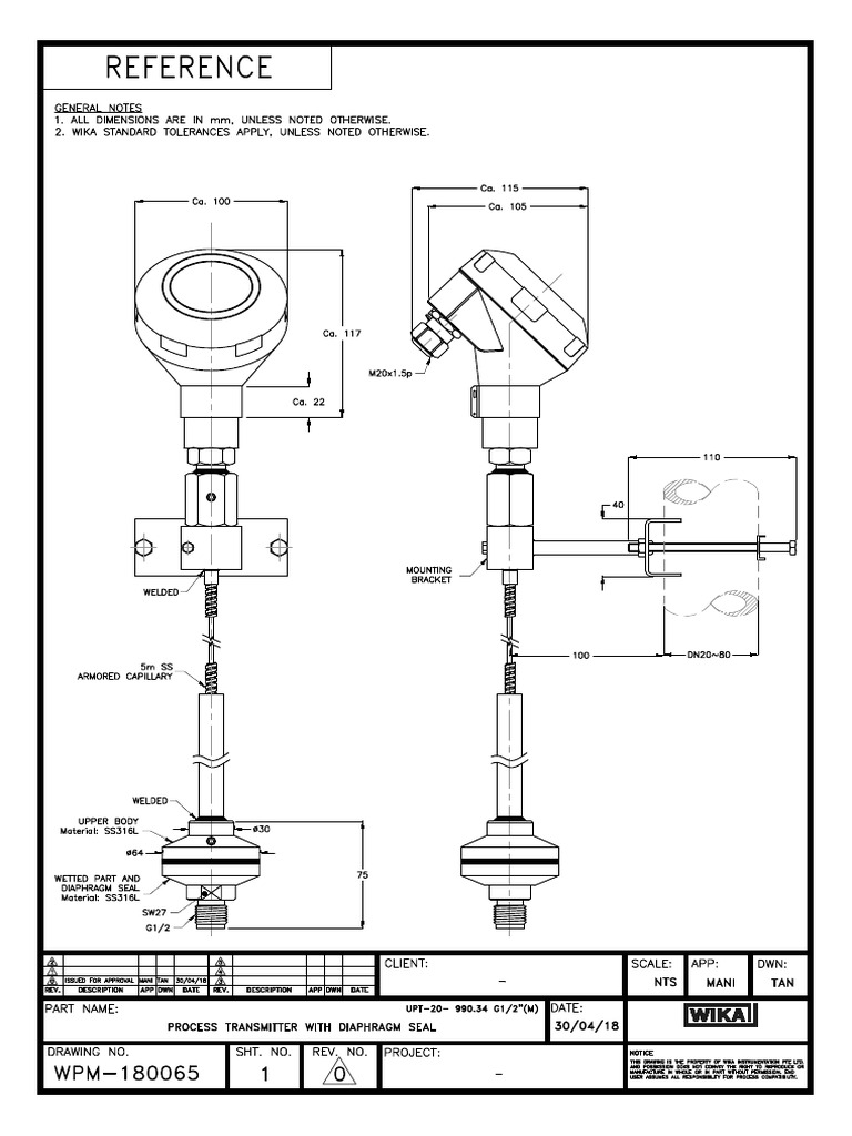 UPT 20 With Diaphragm Seal | PDF