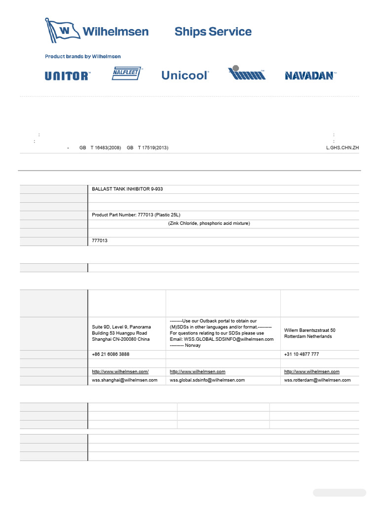 3.Ballast Tank Inhibitor 9-933.PDF (1) | PDF | Safety | Occupational ...
