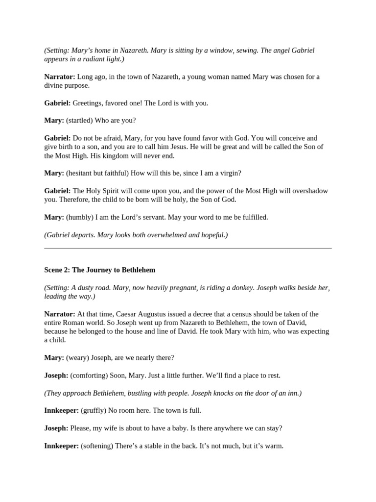 Birth of Jesus: A Play Script | PDF | Mary, Mother Of Jesus | Biblical Magi