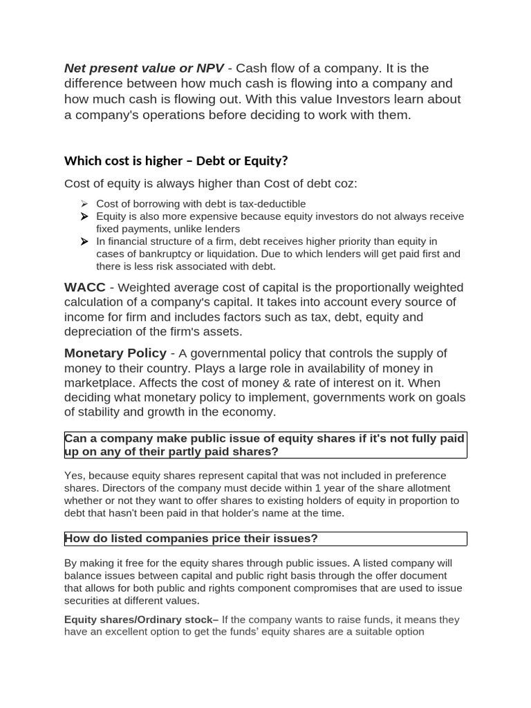 Capital Market Questions | PDF | Bonds (Finance) | Stocks