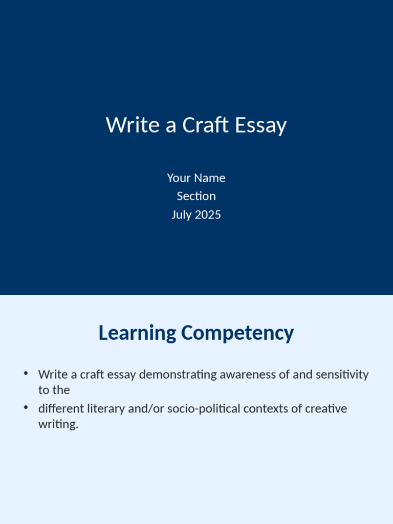 Styled Craft Essay Presentation | PDF