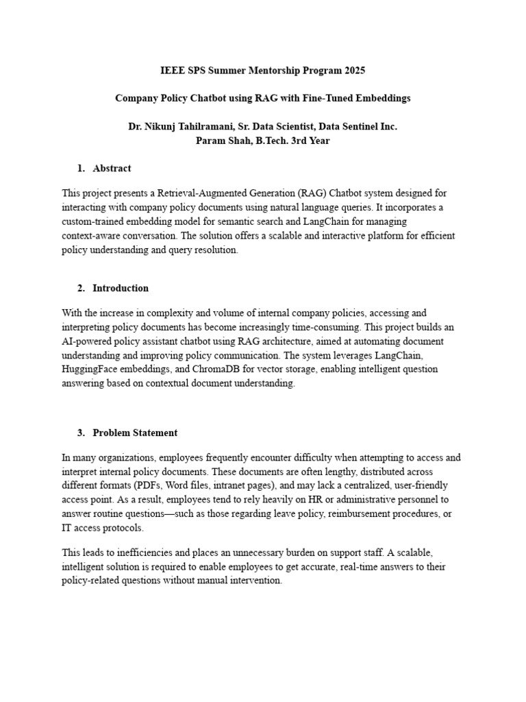 RAG Chatbot Final Report | PDF | Information Retrieval | Policy