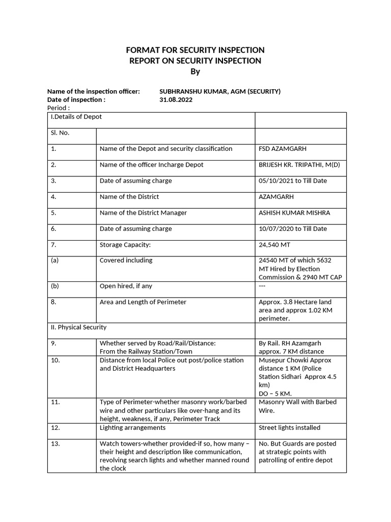 ..Security Inspection by AGM Security | PDF | Security Guard | Public ...