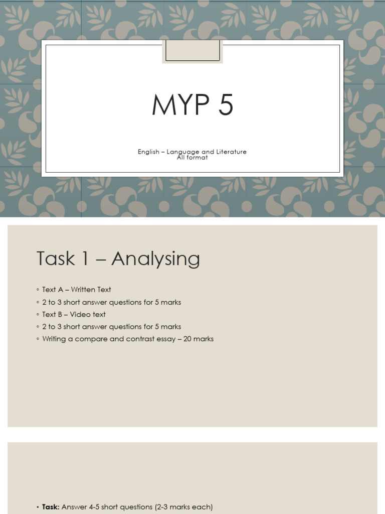 All Format and Samples MYP 5 EL L | PDF | Essays