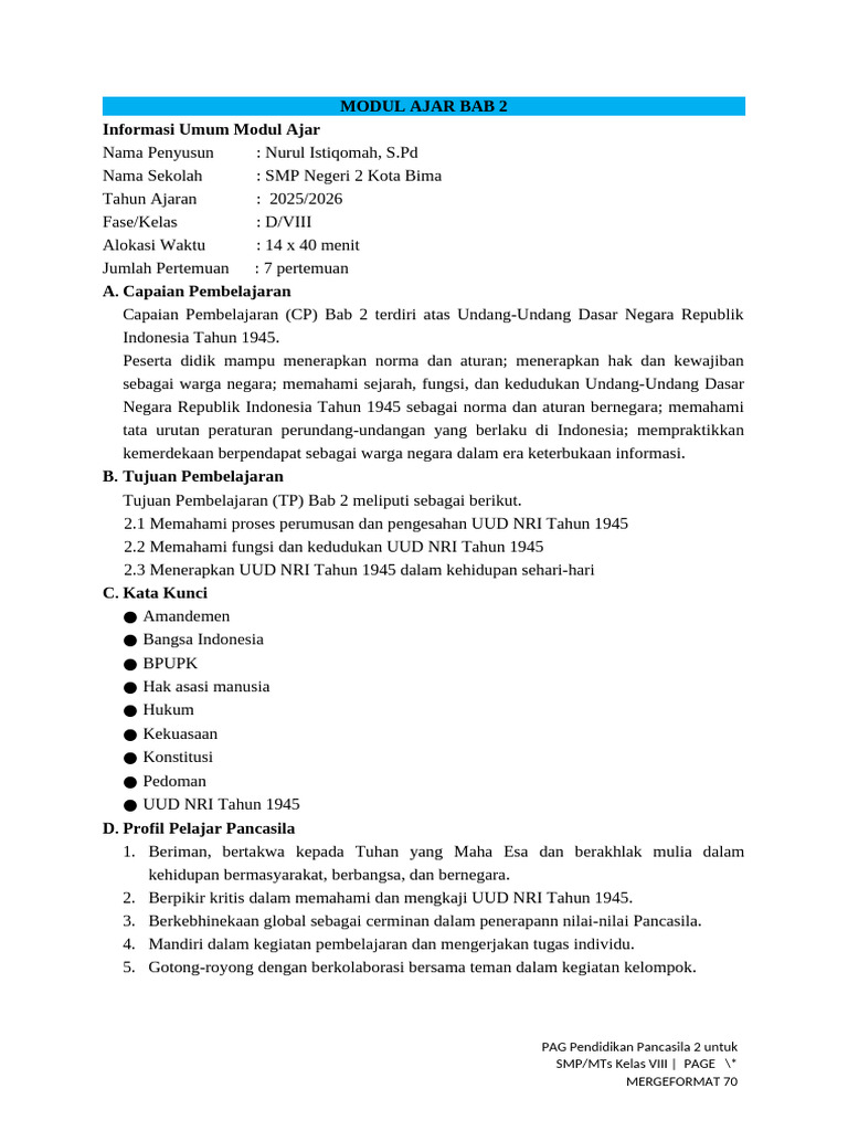 Modul Ajar - Bab 2 | PDF