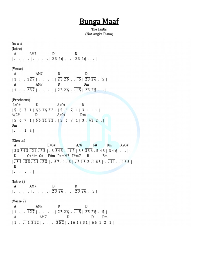 Bunga Maaf - The Lantis | PDF