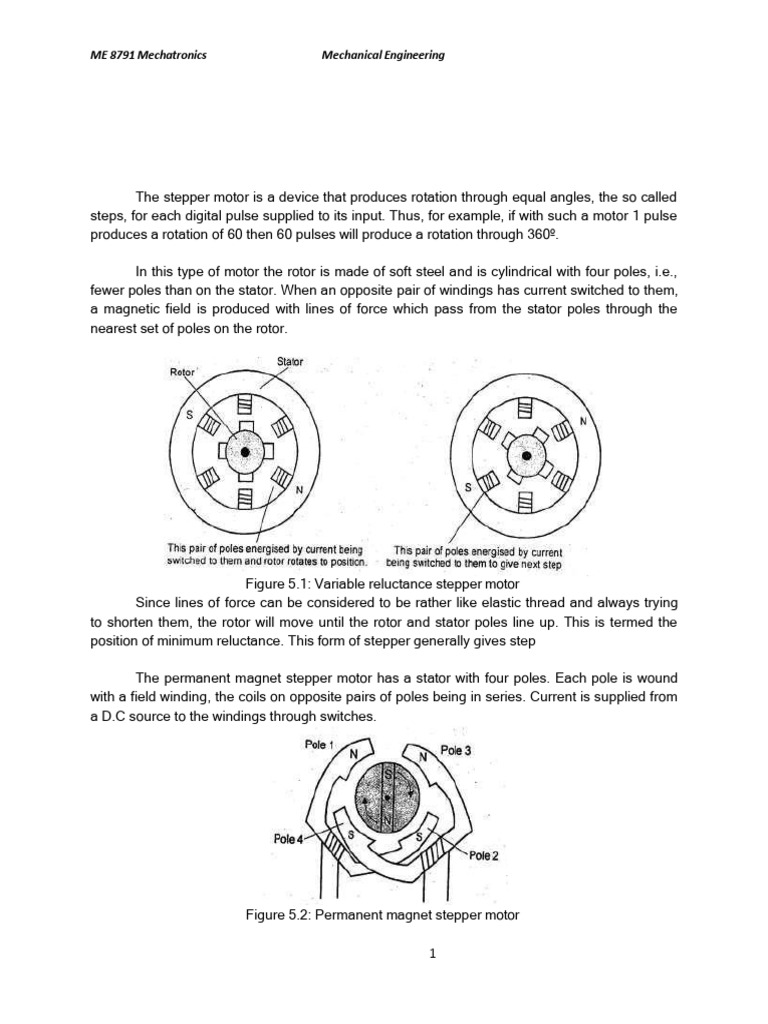 Unit V Actuators and Mechatronics System Design | PDF | Electric Motor | Electrical Components
