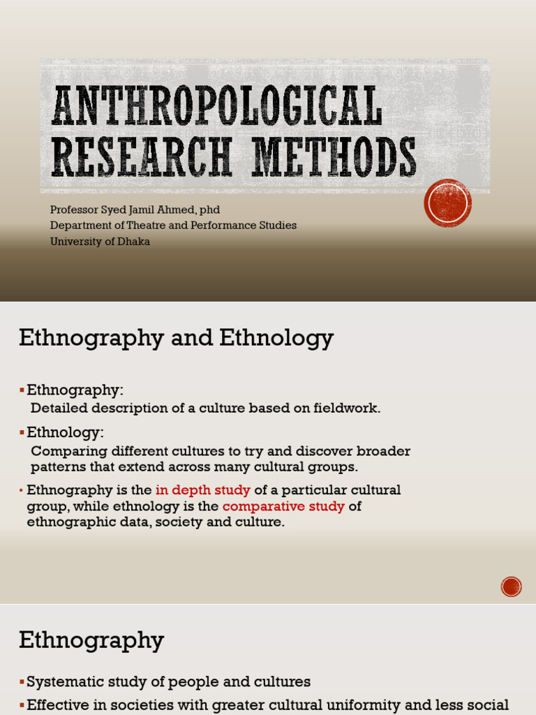 Ethnography vs. Ethnology Explained | PDF | Ethnography | Methodology