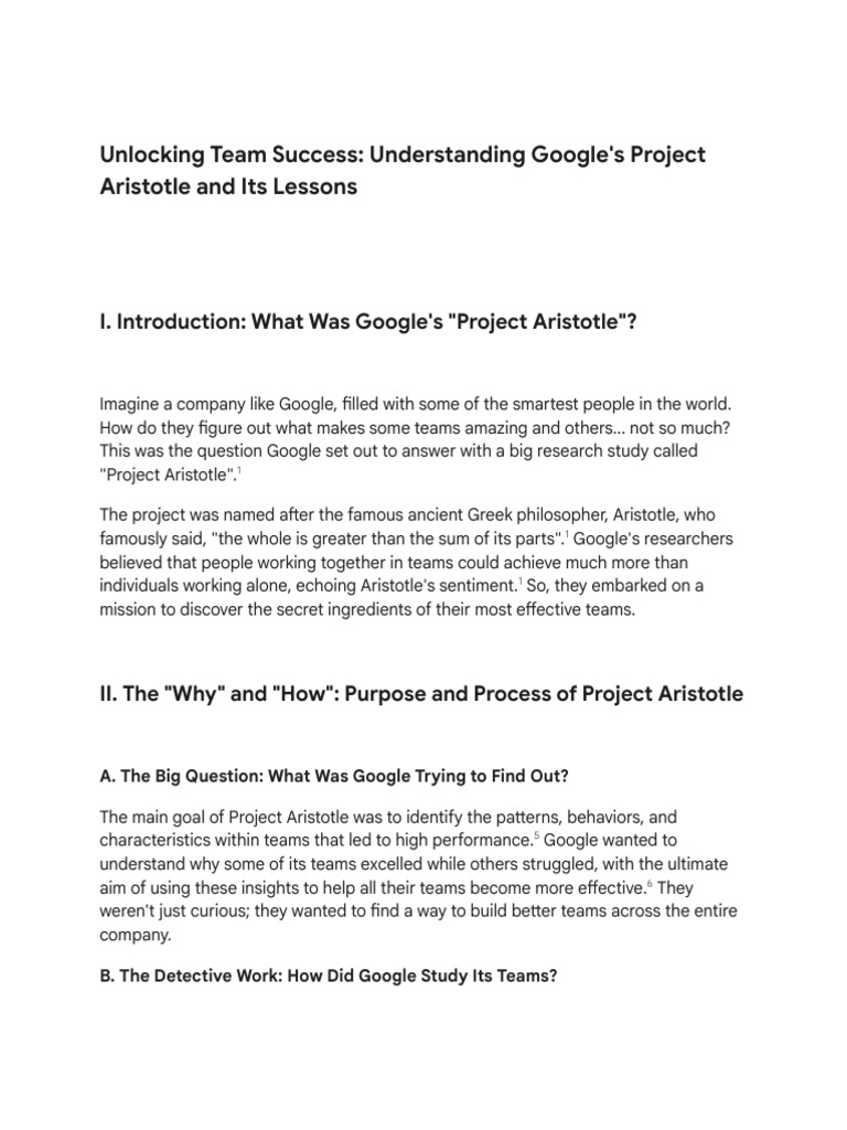 Project Aristotle: Keys to Team Success | PDF | Sustainability | Leadership
