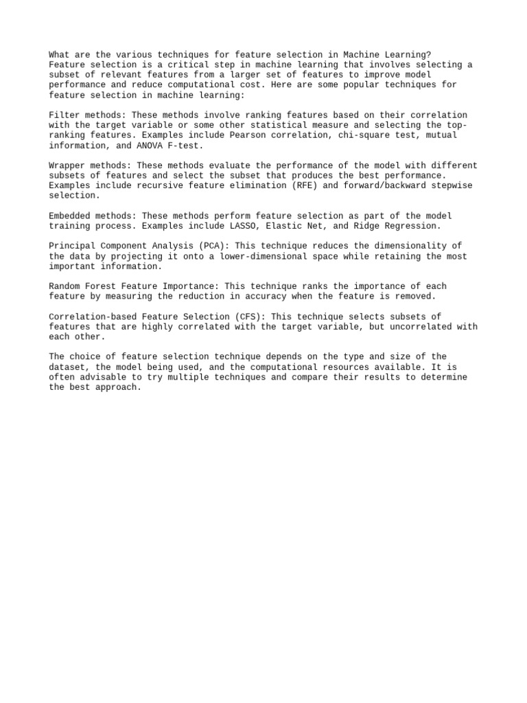 Feature Selection | PDF