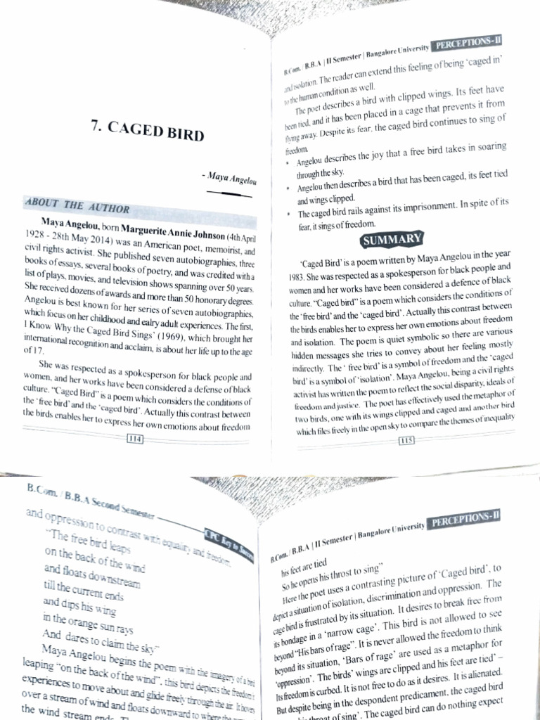 Caged Bird Study Material | PDF | Maya Angelou