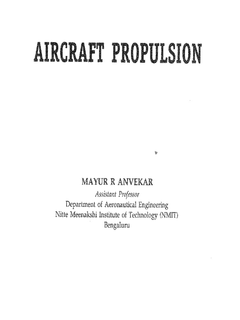 Aircraft Propulsion Book | PDF