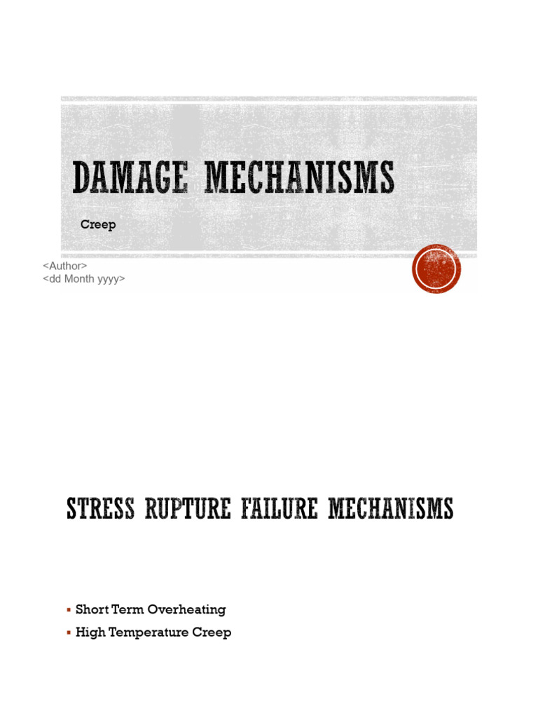 Presentation Creep Failure | PDF | Creep (Deformation) | Welding