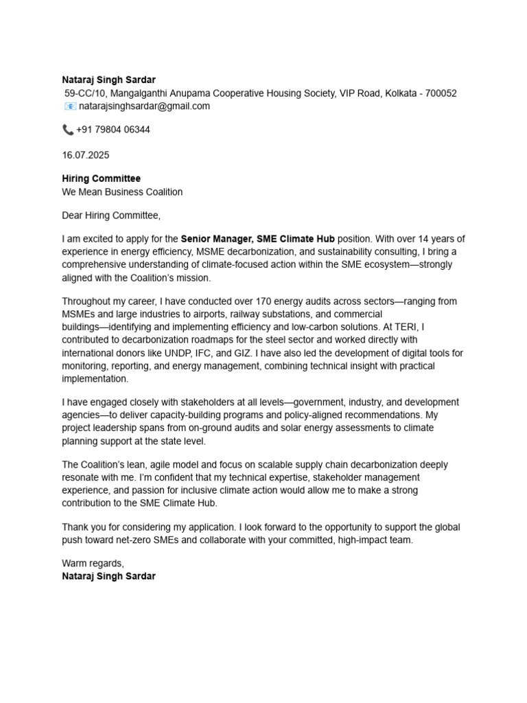 Covering Letter | PDF