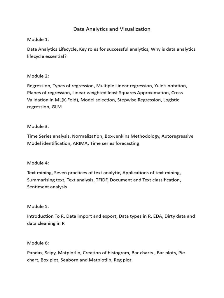 Data Analytics and Visualization IMP Viva | PDF