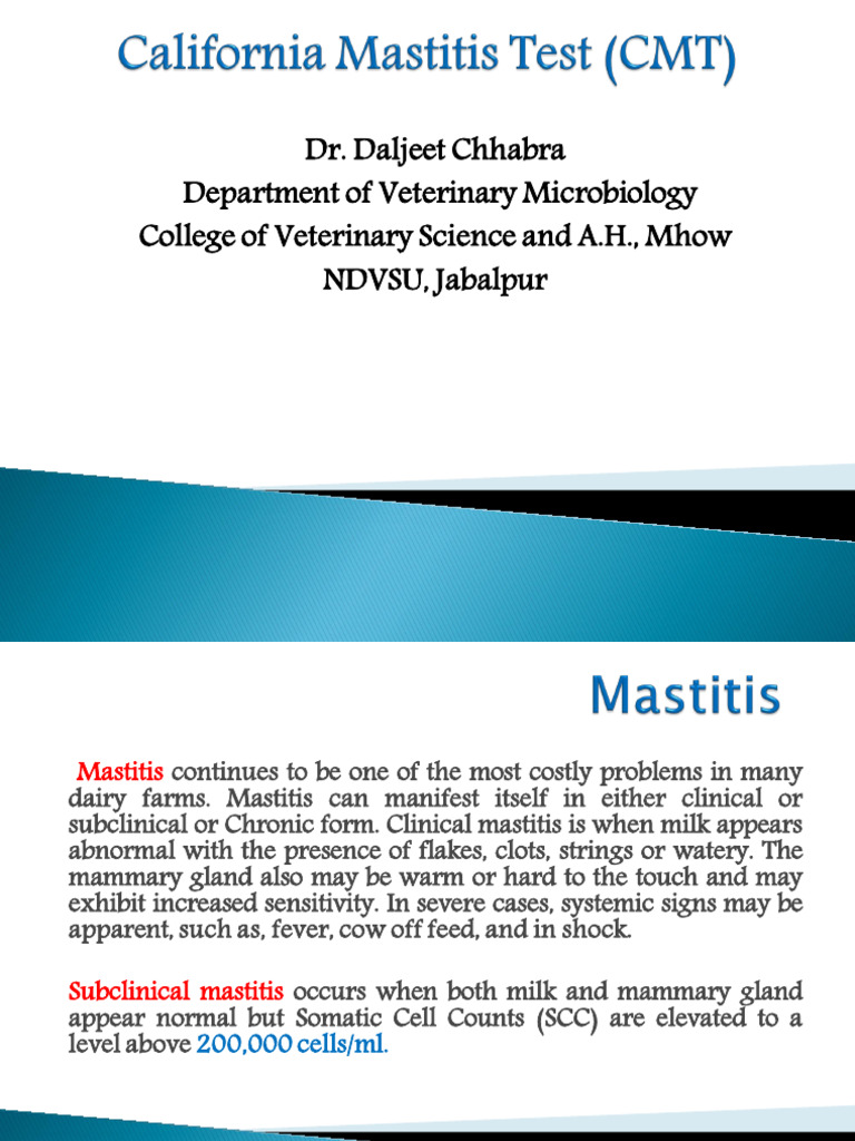 California Mastitis Test | PDF | Medical Specialties | Clinical Medicine