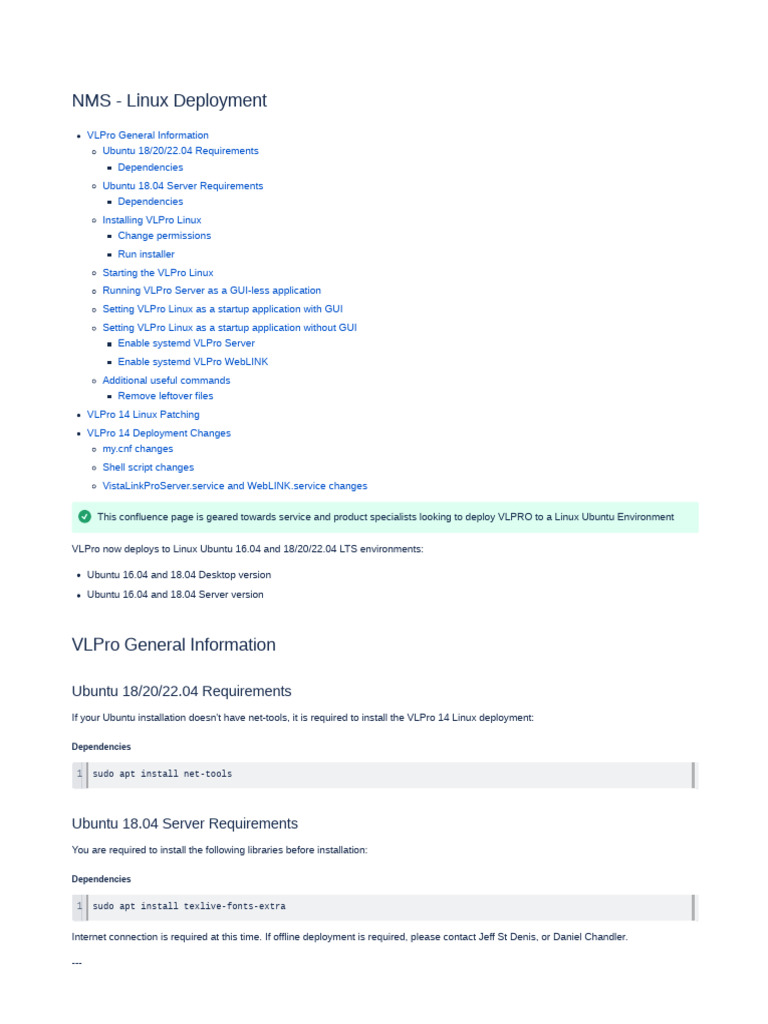 VLPRO NMS Linux Deployment 160924 085414 | PDF | Command Line Interface ...