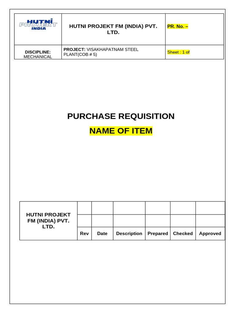Purchase Request Format | PDF