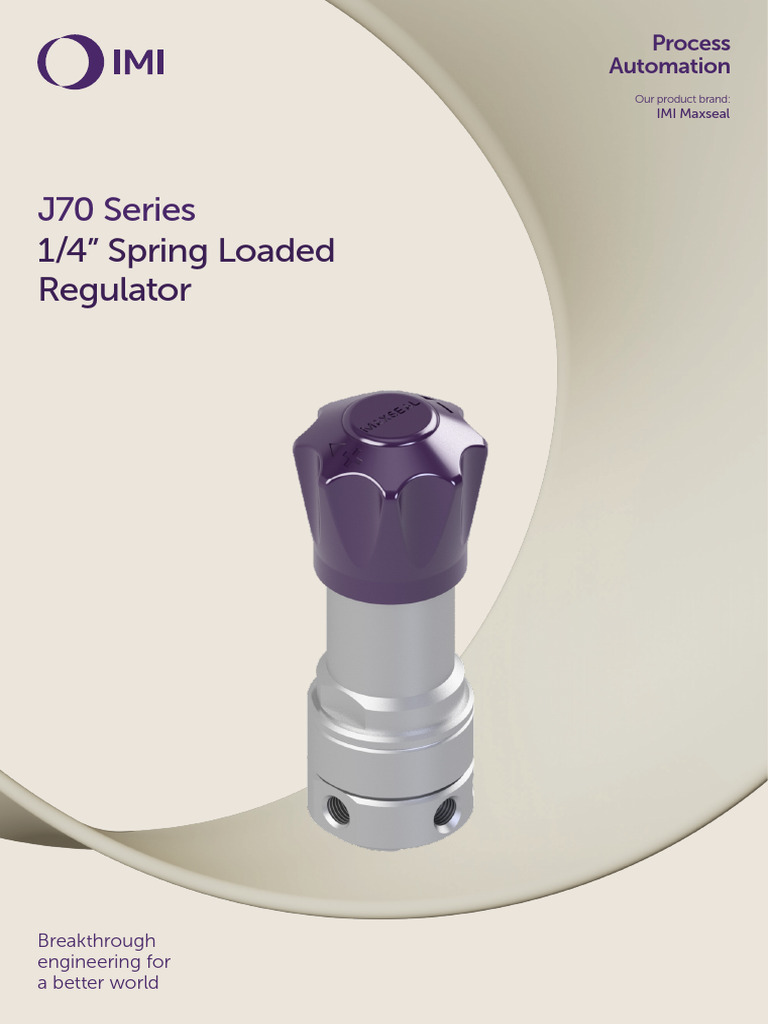 J70 Series 1/4" Spring Loaded Regulator | PDF | Valve | Pressure